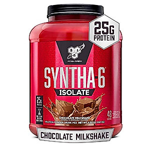 BSN SYNTHA-6 Isolate Protein Powder, Chocolate Protein Powder with Whey Protein Isolate, Milk Protein Isolate, Flavor: Chocolate Milkshake, 48 servings (packaging may vary)