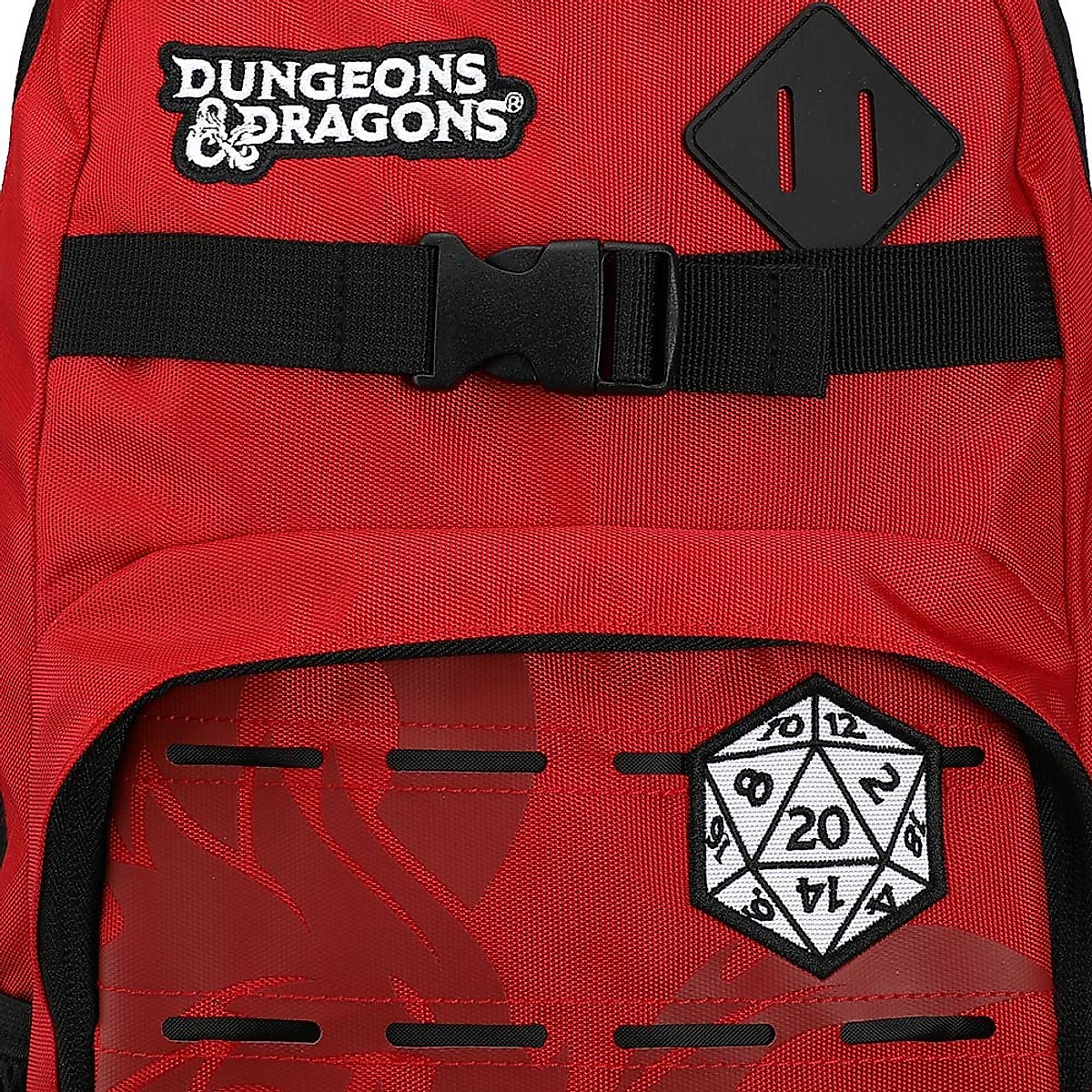 Dungeons & Dragons Role Play Game Red & Black Skate Strap Laptop Backpack