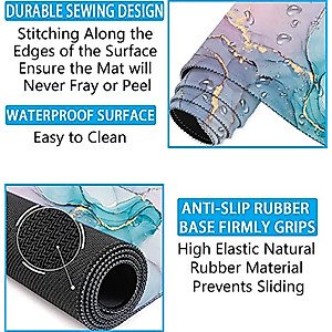 Lateefah Large Mouse Pad and Keyboard Wrist Rest, Desk Pad for Keyboard and Mouse, 4-in-1 Extended Mouse Pad with Wrist Support, Non-Slip Desk Mat Protector, Ultra Thick Desk Blotter for Office, Home