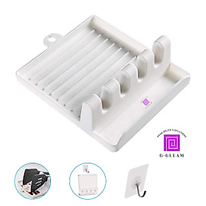 Utensil Holder for Countertop | Spatula Pot Lid Cooking Holders| Kitchen tool gadget | Spoon Rest | Stove Top large rest | Hanging Hook | ladle holder for counter | grill mat utensil holder