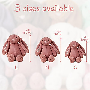 Dyoart Personalized Easter Bunny Rabbit, Custom Name Monogrammed Embroidered Bunny, Fluffy Rabbit with Long Ears,Plush Bunny Toy, Gift for Baby Kids(11.8inches)