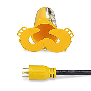 Zing Green Products 7100 RecycLockout Large Electrical Plug Lockout Device, USA-Made Recycled Plastic Lock Box, Yellow