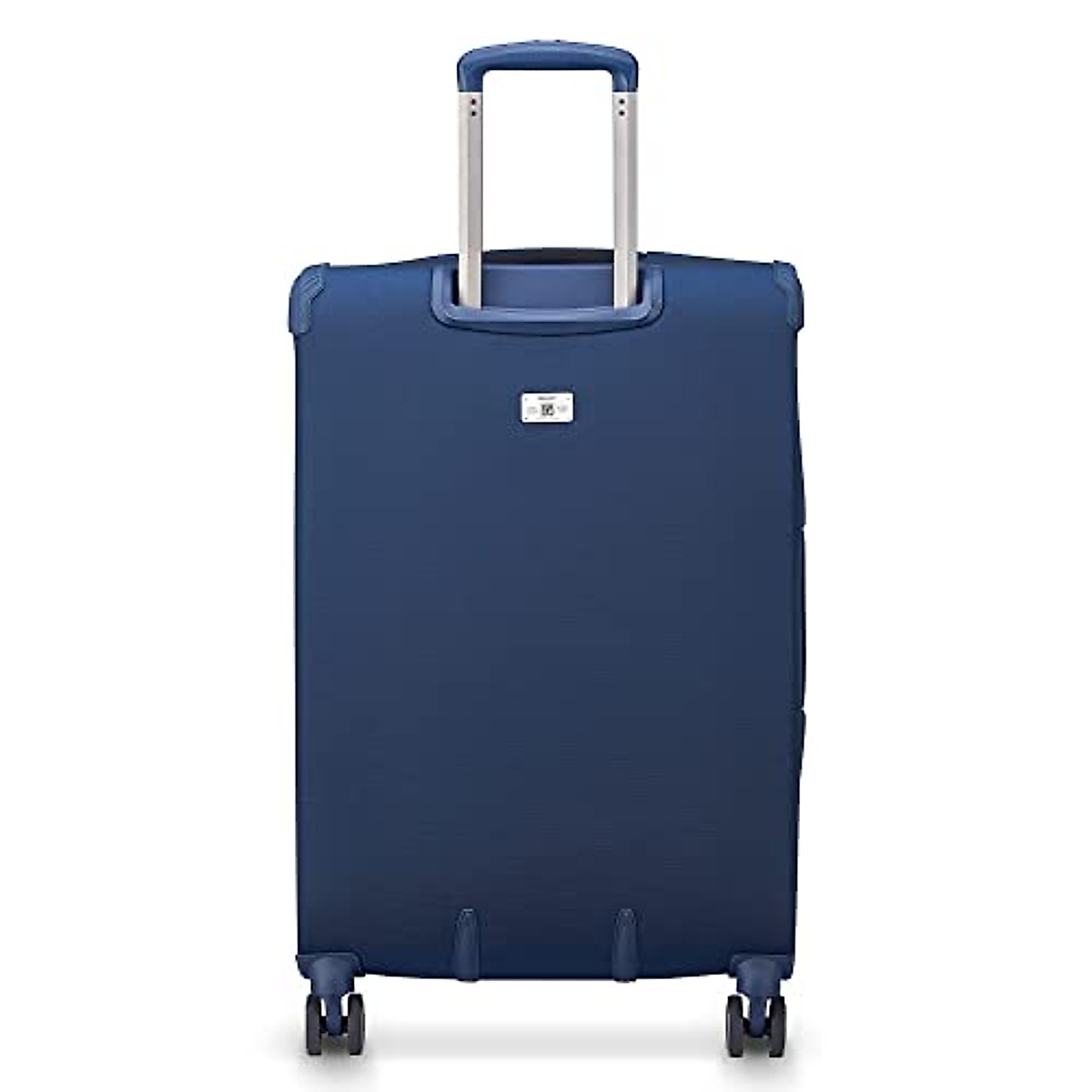 DELSEY PARIS Helium DLX Softside Expandable Luggage with Spinner Wheels, Navy Blue, Checked-Medium 25 Inch