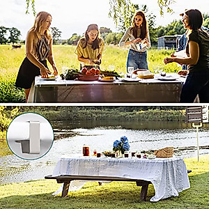 FYY Tablecloth Clips,12 Packs Heavy Duty Stainless Steel Table Clips Table Cloth Cover Clamps Ideal Table Cloth Holders for Restaurant Outdoor Picnic Wedding Graduation Party Home Kitchen