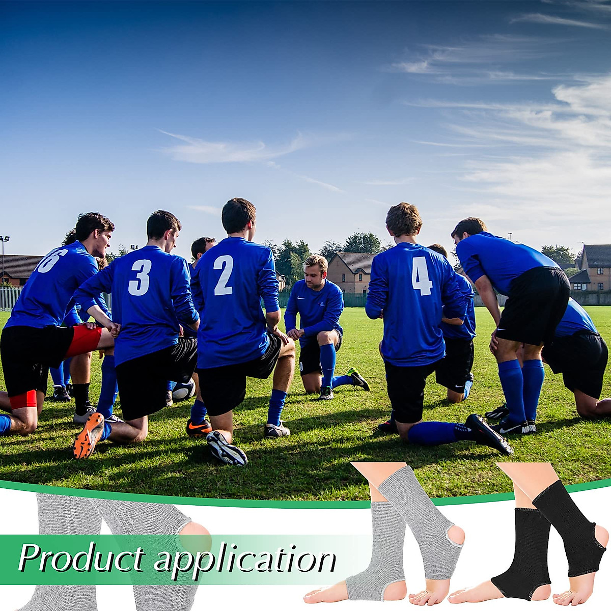 2 Pairs Ankle Compression Sleeve Open Heel Ankle Sleeve Elastic Light Ankle Support Sleeve Breathable Ankle Wraps Polyester Black Heels with Ankle Support Joint Support for Women Men, Black and Grey