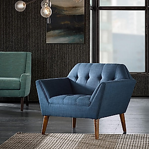 Dsnyu Blue Accent Chair, Arm Chair Modern Solid Wood Comfy Home Furniture for Living Room 29.50" L X 37" W X 31.50" H