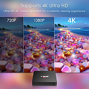 Android 10.0 TV Box, Android Smart TV Box T95Super 2GB Ram 16GB ROM Quad-Core Allwinner H3 Set top TV Box Support WiFi 2.4GHz 3D 4K Android Media Player