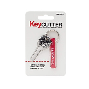Suck UK Key Ring Box Cutter | Portable Safety Knife | Stainless Steel Cardboard Cutter | Mini Cutter Knife | Safety Knife Cutter Box Opener | Box Knife | Serrated Edge