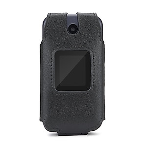 BELTRON Leather Fitted Case for Alcatel Go Flip 4 / TCL Flip Go/TCL Flip Pro Phone - Secure Form Fit Cover with Built-in Screen Protection & Rotating Metal Belt Clip (4056/4058)