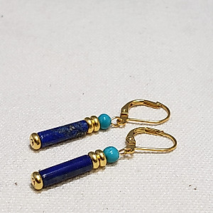 Egyptian Lapis and Turquoise Earrings