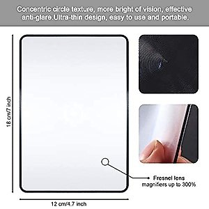 Enhon 3X Page Magnifier 7 x 4.7 Inch Magnifying Sheet Fresnel Lens Page Magnifying Glass for Elderly and People with Low Vision Reading Small Patterns, Maps and Books (8 Pieces)