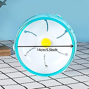 5.5 inch Silent Hamster Exercise Wheels -- Premium PP Material, Quiet Large Spinner Running Wheel for Hamsters Gerbils Mice and Other Small Animals(Blue)