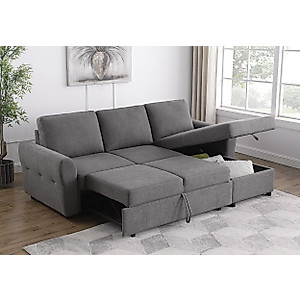 Coaster Samantha Sleeper Sectional, Grey