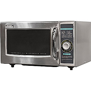 Sharp R-21LCFS Medium-Duty Commercial Microwave Oven with Dial Timer, Stainless Steel, 1000-Watts, 120-Volts, One Size