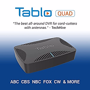 Tablo Quad Over-The-Air [OTA] Digital Video Recorder [DVR] for Cord Cutters - with WiFi, Live TV Streaming, Black