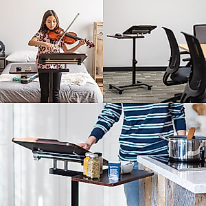 IRIS USA LTC-2 Rolling Workstation Table and Podium, Double, Brownt, 596663