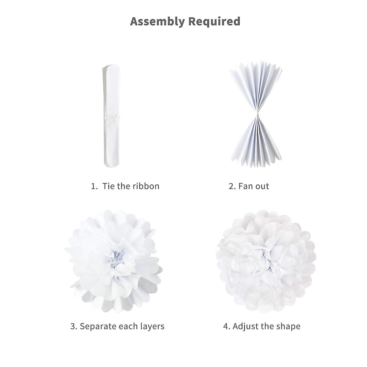 ANSOMO Navy Blue and White Party Decorations for Birthday Bridal Baby Shower Wedding Graduation Wall Hanging Décor Tissue Pom Poms Paper Fans Lanterns