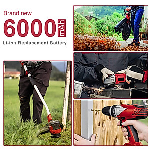 2 Packs 18V 6000mAh Battery Packs Compatible with Einhell Tools X-Change 4511396 4511437neu PXBP-600 PX-BAT52 Cordless Power Tools Battery