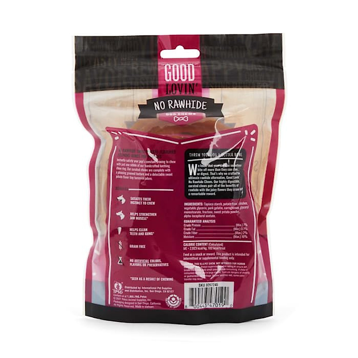 Good Lovin' Sweet Potato Flavor Pup Ring Dog Chew, 4.9 oz., Count of 4