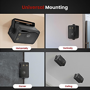 Pyle 3-way Mini Box Speaker System - 3.5 Inch 200 Watt Waterproof Marine Grade Mount Speakers - in a Heavy Duty ABS Enclosure Grill - Home, Boat, Poolside, Patio Indoor Outdoor Use (Black)