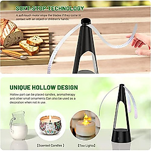 Taschyas 3 Pcs Upgraded Food Fans for Indoor Outdoor Tables with Rechargeable Lithium Battery Breakthrough Hollow Design (Candles Not Include)