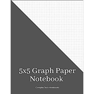 5x5 Graph Paper Notebook: Engineering Graph Paper, grid paper 5x5, each square measures .20” x .20”, 5 squares per inch, 180 pages, 8.5" x 11"