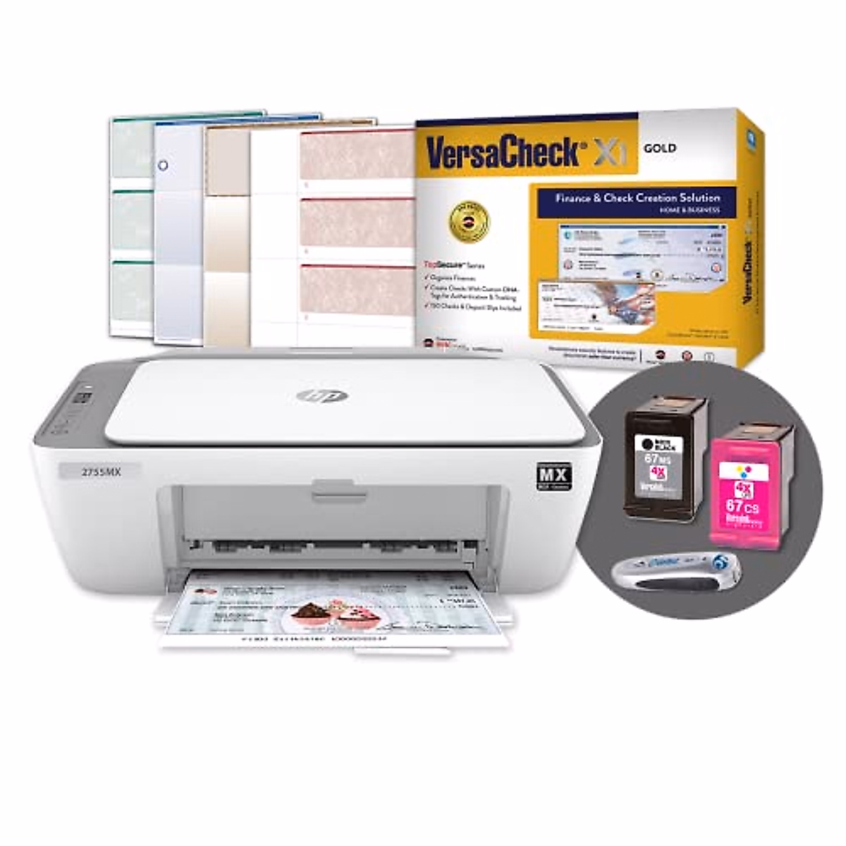 VersaCheck 2755MXE MICR Check Printer and VersaCheck X1 Gold Bundle - Retailer