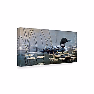 Loon In Reeds by Wilhelm Goebel, 12x24-Inch