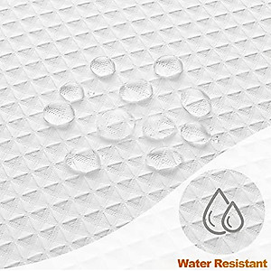 MISS SELECTEX Fabric Matt Waffle Weave Shower Curtains for Bathroom,Luxury Hotel, Waterproof 230 GSM Heavy Duty Classic Durable Fabric Bathroom Curtain Machine Washable(72Wx72H, White)