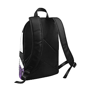 CUXWEOT Volleyball in Purple Black and Whit Backpack Travel Daypack Bag for Man Woman Gifts