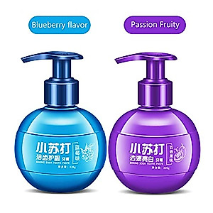 220g Instant Clean Intensive Stain Removal Whitening Toothpaste Baking Soda Blueberry Flavor Toothpaste Prevent Tooth Decay (Purple)