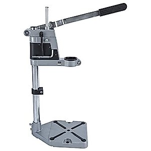 Adjustable Drill Press Stand for Drill Workbench Repair Tool Universal Bench Clamp Support Tool, Drill Press Table, Drill Stand for Hand Drill Single Hole Aluminum Base (1 Mounting Hole)