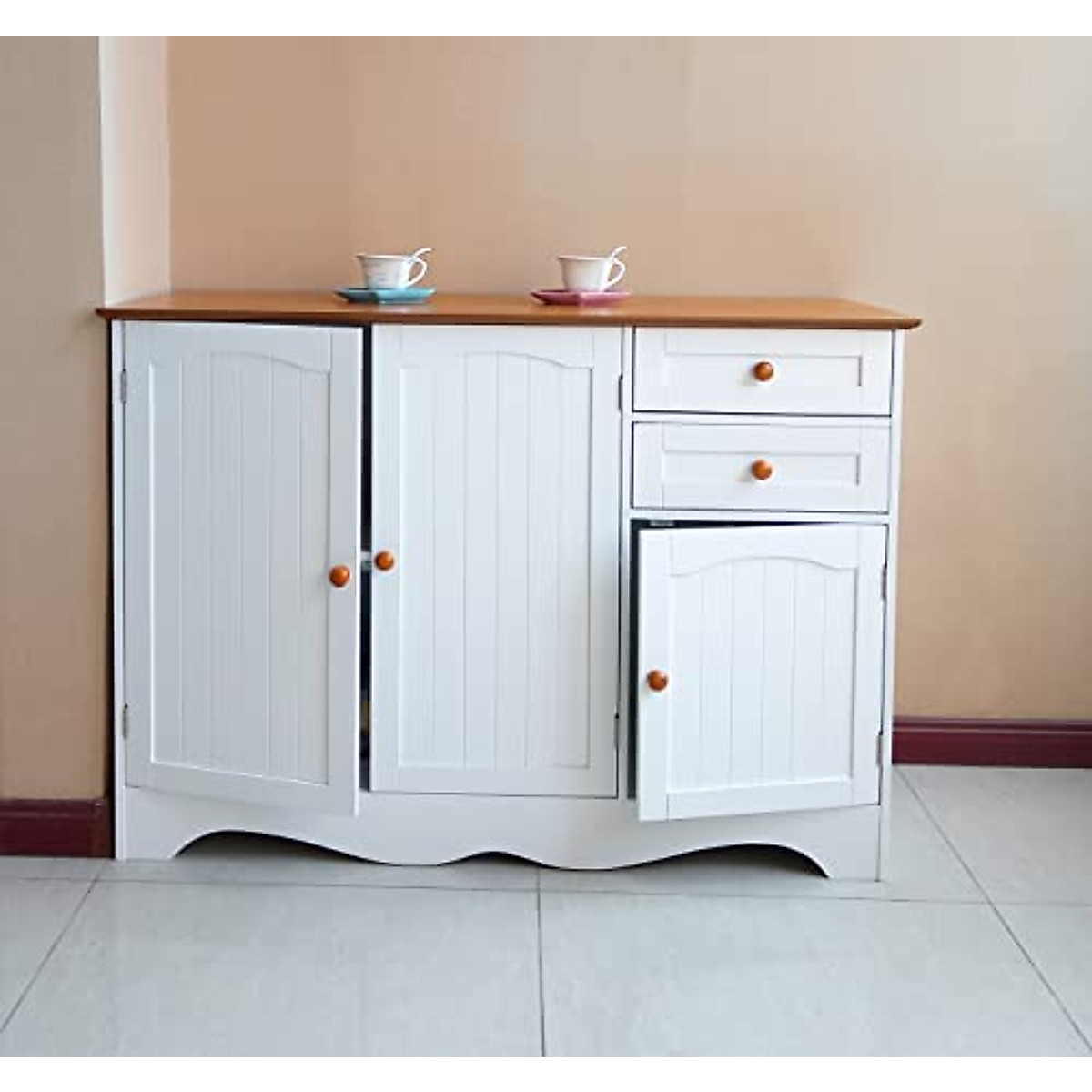 Homecharm-Intl 43.3x15.8x30.7-Inch Storage Cabinet,White(HC-001)