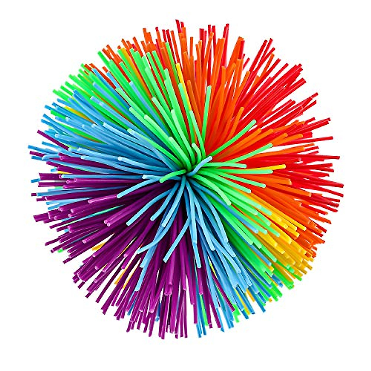 5 Pieces Monkey Stringy Balls Sensory Fidget Stringy Balls Soft Rainbow Pom Bouncy Stress Balls with Storage Bag, Multicolor (2.75 Inch 5 Pieces)