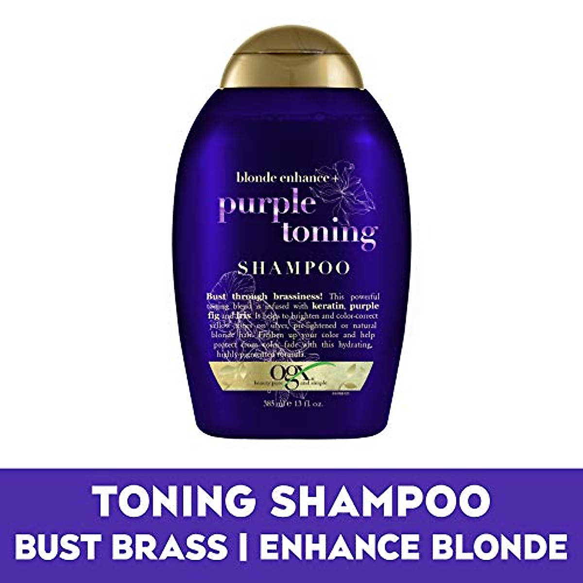 OGX Impecca-Blonde Purple Toning Shampoo, 13 fl oz