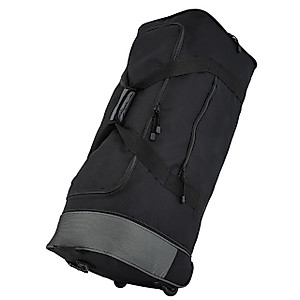 Travelers Club 32-Inch Collapsible Expandble Travel Rolling Duffel Bag, Black/Gray