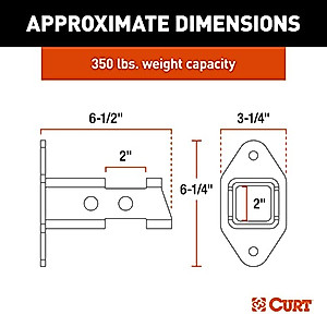 CURT 45069 Hitch Accessory Wall Mount, 2-Inch Receiver Black