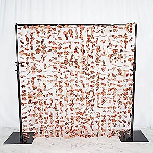 Efavormart 6 ft x 6 ft Flower Garland Backdrop Curtain for Wedding Birthday Party Banquet Event Decoration - Rose Gold