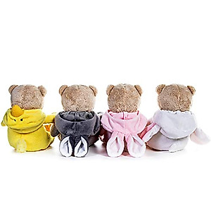 My OLi 7" Easter Bears Pack of 4 Stuffed Costumed Teddy Bears: Bunny, Chicken and Sheep with Flippable Hats Easter Gifts for Babies Kids Boys Girls