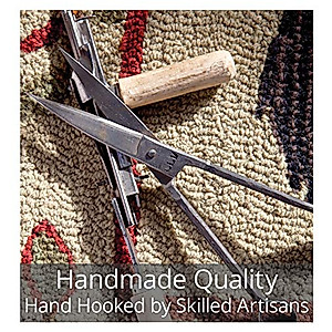 Chandler 4 Corners Artist-Designed Ski in Ski Out Hand-Hooked Wool Decorative Throw Pillow (8” x 24”) Ski Pillow for Couches & Beds - Easy Care & Low Maintenance Winter Pillow for Cabins & Lodges