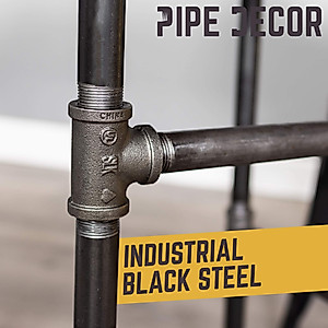 Pipe DÉCOR Industrial Table Rustic Pipe Kitchen Metal Frame 3/4 Inch Pipe Base 30" Height Sturdy Simple Table Base for Home Office, Basement, Study, Bridge Design