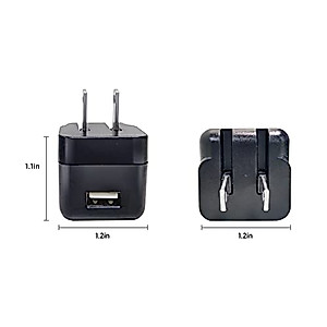 JDB USB Foldable Wall Charger 5V/1A 1 Port Portable Universal USB Charging Block Compatible for iPhone,iPad,Samsung and More 2 Pack