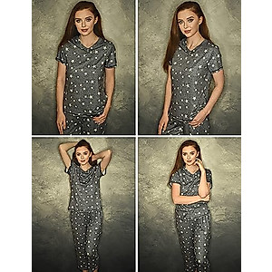 Ekouaer pajamas for women pjs set for women sleepwear capri pajamas set short sleeves womens pajama sets capri pjs