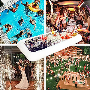 Novelty Place Inflatable Ice Serving Buffet Bar with Drain Plug - Salad Food & Drinks Tray for Party Picnic & Camping (Pack of 3)