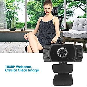 ASHATA 753 1080P Webcam,HD Webcam USB Computer Camera with Builtin Digital Microphone for PC,Video Camera Webcam for Online Teaching Video Calling Recording Conferencing