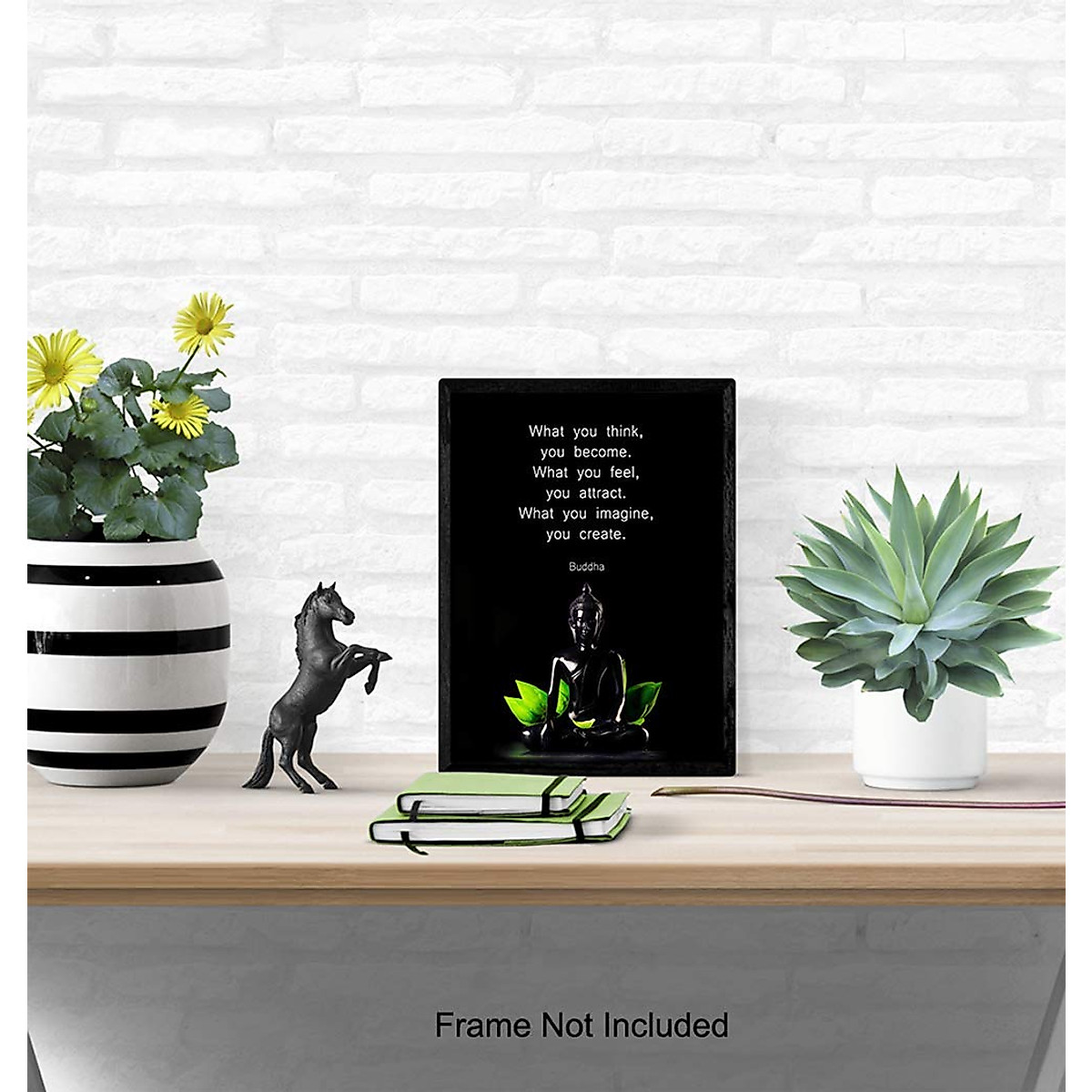 Buddha Inspirational Quote Wall Art - Positive Zen Spa Decor - 8x10 Home Decoration for Office, Meditation Room, Yoga Studio, Bedroom, Bathroom - Unique Encouragement Gift for Women, Buddhists