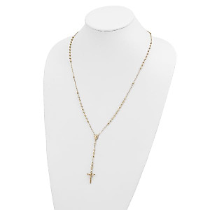 IceCarats 14K Yellow Gold 3mm Beaded Rosary Chain Necklace