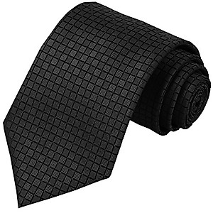 KissTies Black Tie Mens Checkered Necktie Wedding Ties For Men