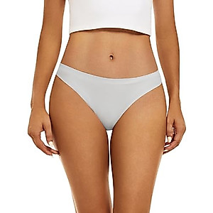 TERMEZY Seamless Thongs for Women No Show Thong Sexy Underwear Breathable Comfortable Panties 5 Pack