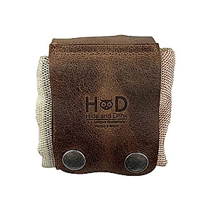 Hide & Drink, Water Resistant Sturdy Multi-Purpose Foraging Pouch (Collapsible) for Hiking Beachcombing, Treasures, Flowers Mushrooms Seashells, Handmade Includes 101 Year Warranty (Rojo Moreno)